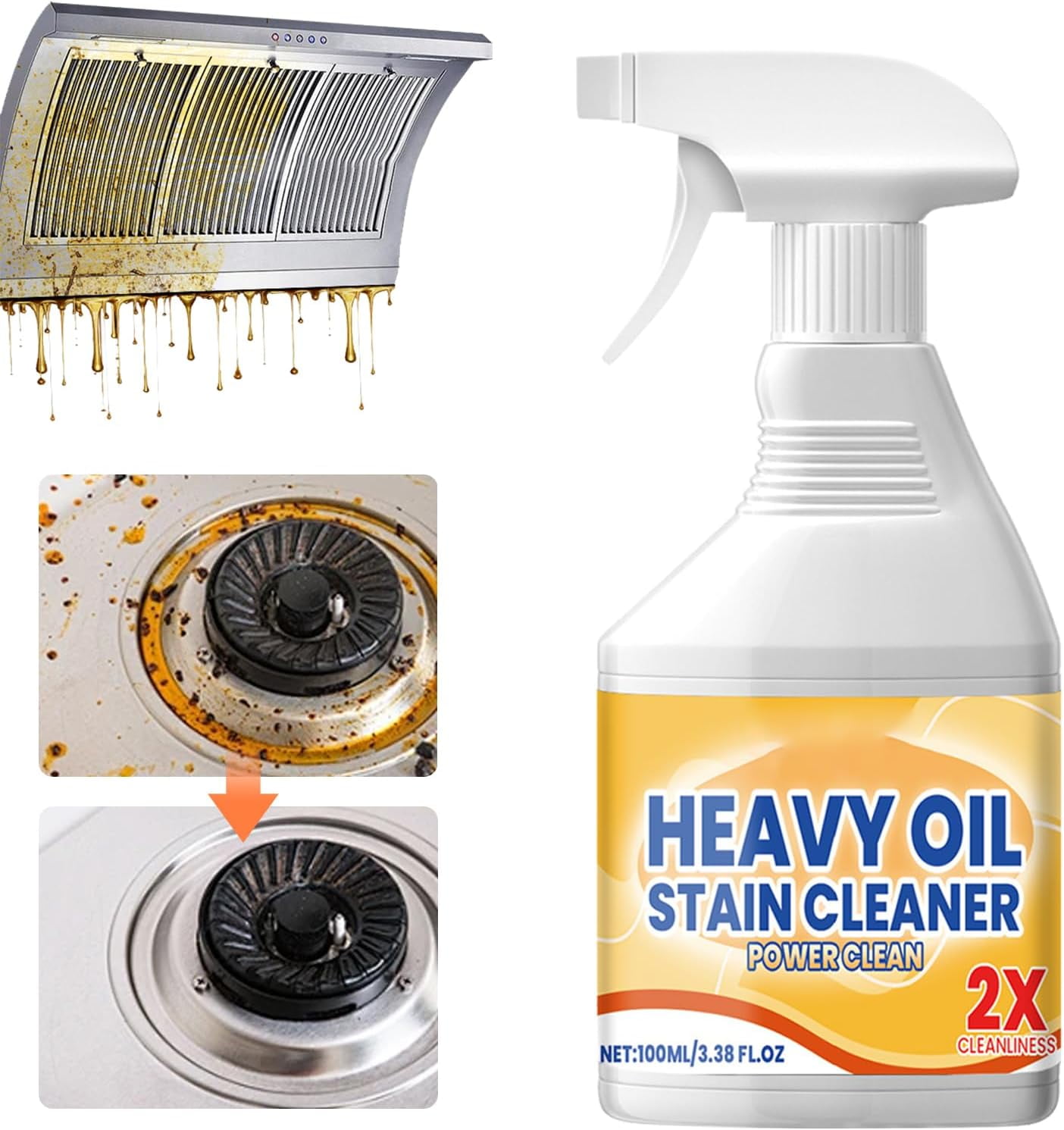 Kitchen Heavy Duty Degreaser Cleaner Spray,2025 New All Purpose Kitchen Heavy Oil Cleaning Agent ...