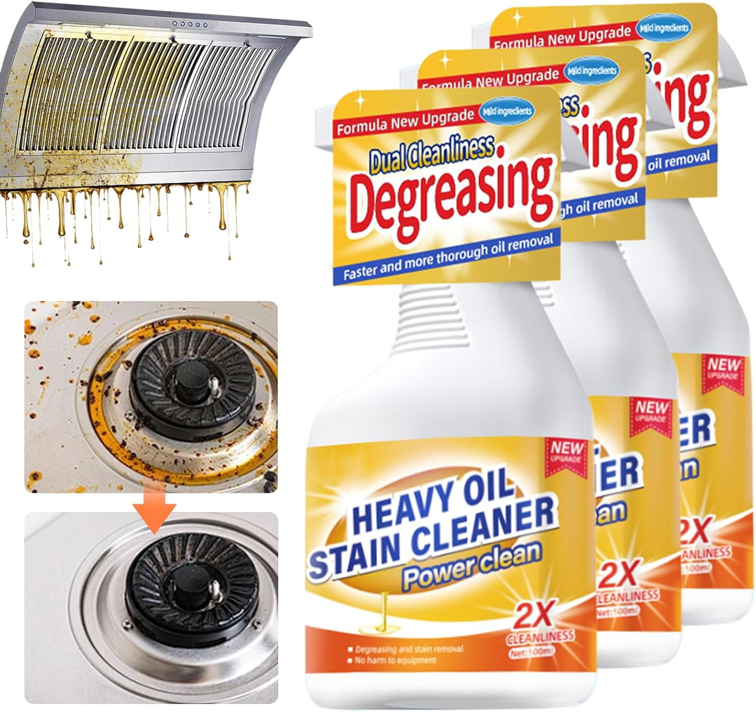 Kitchen Heavy Oil Cleaner, 2025 New All Purpose Kitchen Heavy Oil ...