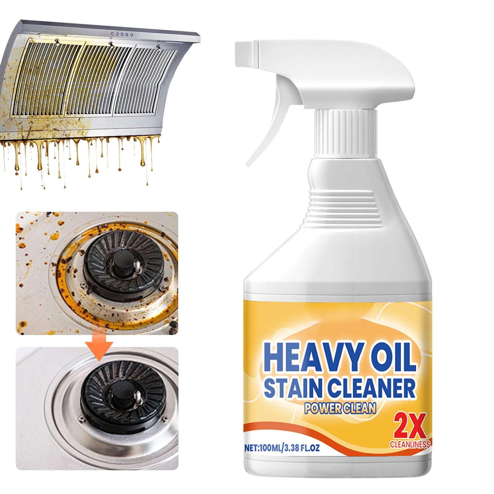 Kitchen Heavy Oil Cleaner Spray All-Purpose Foam for Range Hood ...