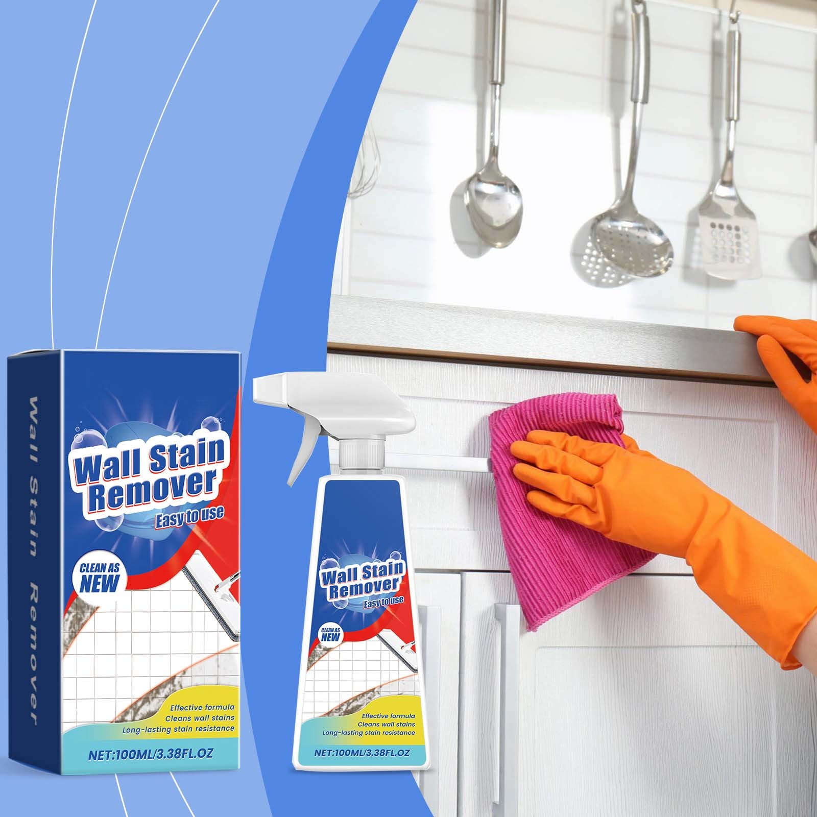 Kitchen Heavy Oil Cleaner, Wall Cleaner Spray, Stain remover, Grout ...