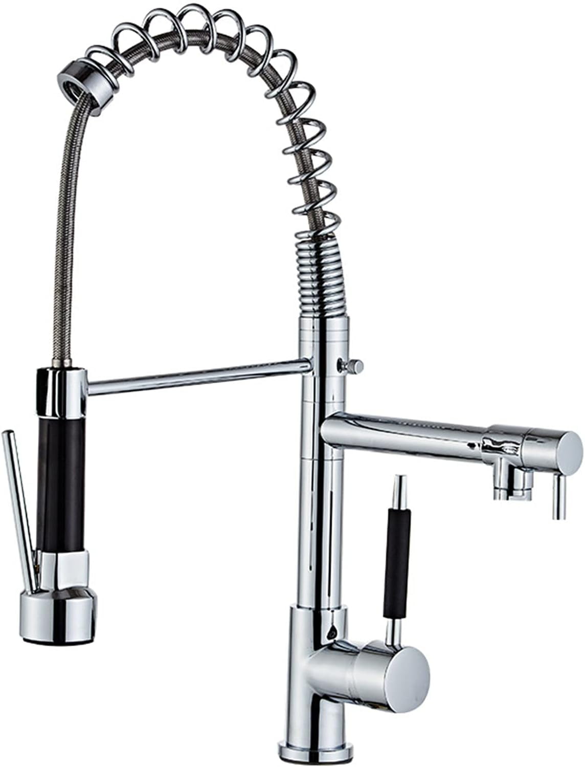 Kitchen High Arc 360° Swivel Pull Down Kitchen Sink Mixer Tap, Brass ...
