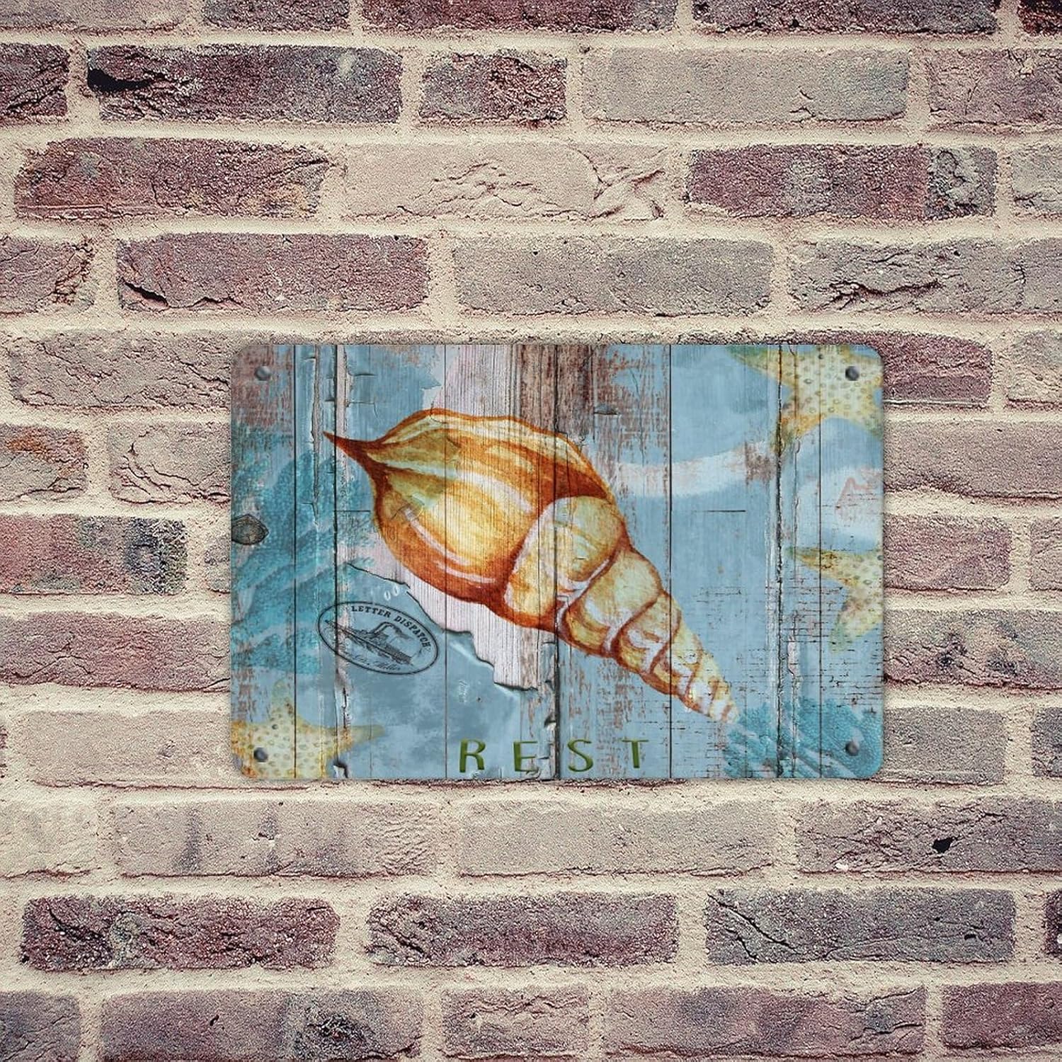 Kitchen Home Décor Metal Signs Outdoor Nautical Beach Ocean Theme Sea ...