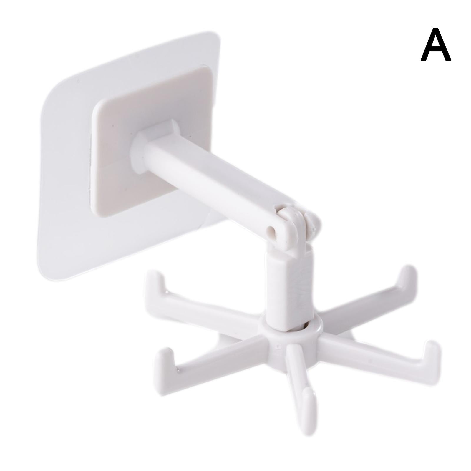 Kitchen Hook Rotating Folding 6 Hook 360° Degree Rotable Self Adhesive ...