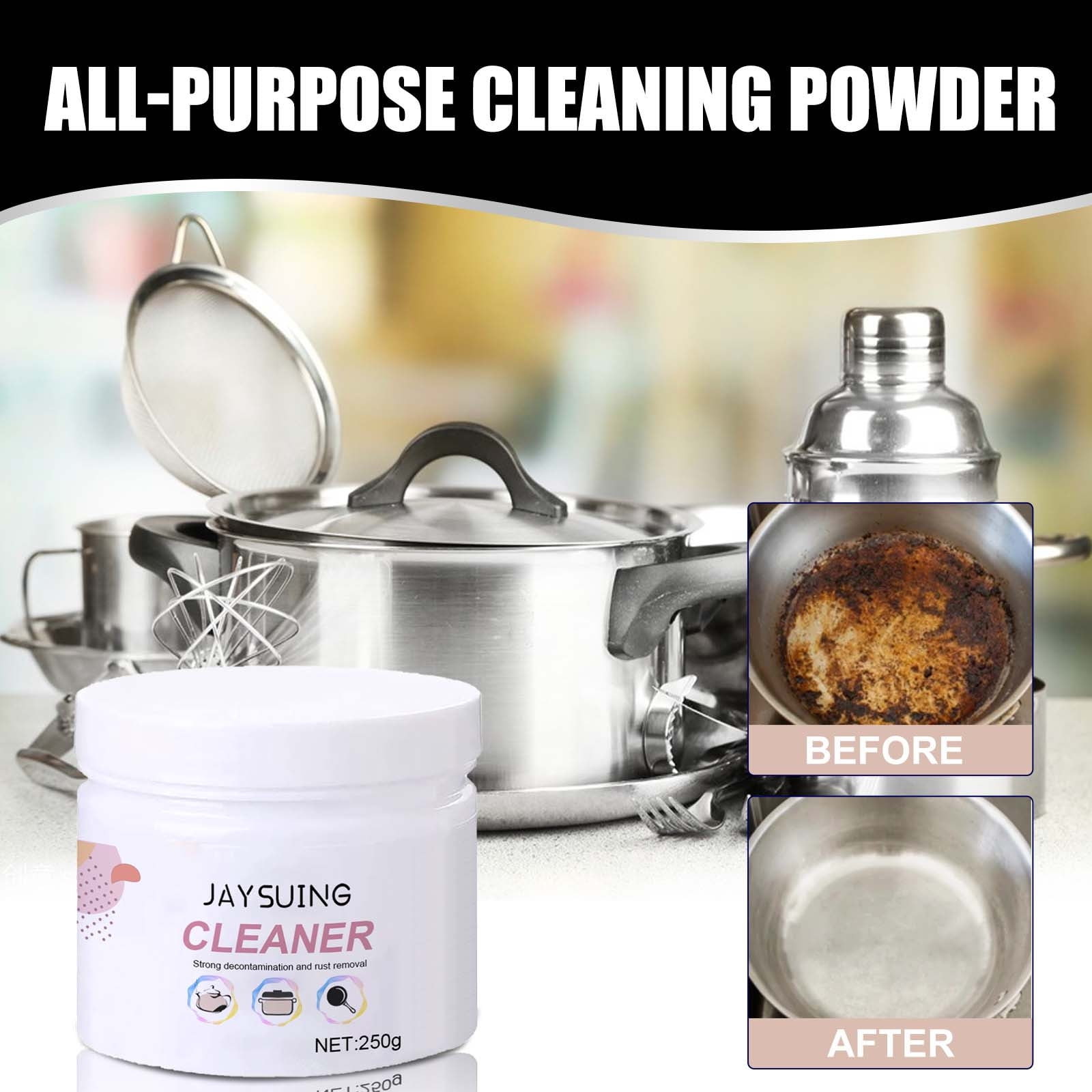 Kitchen Instant Cleaning Powder, Multi-Purpose Foam Cleaner & Rust ...