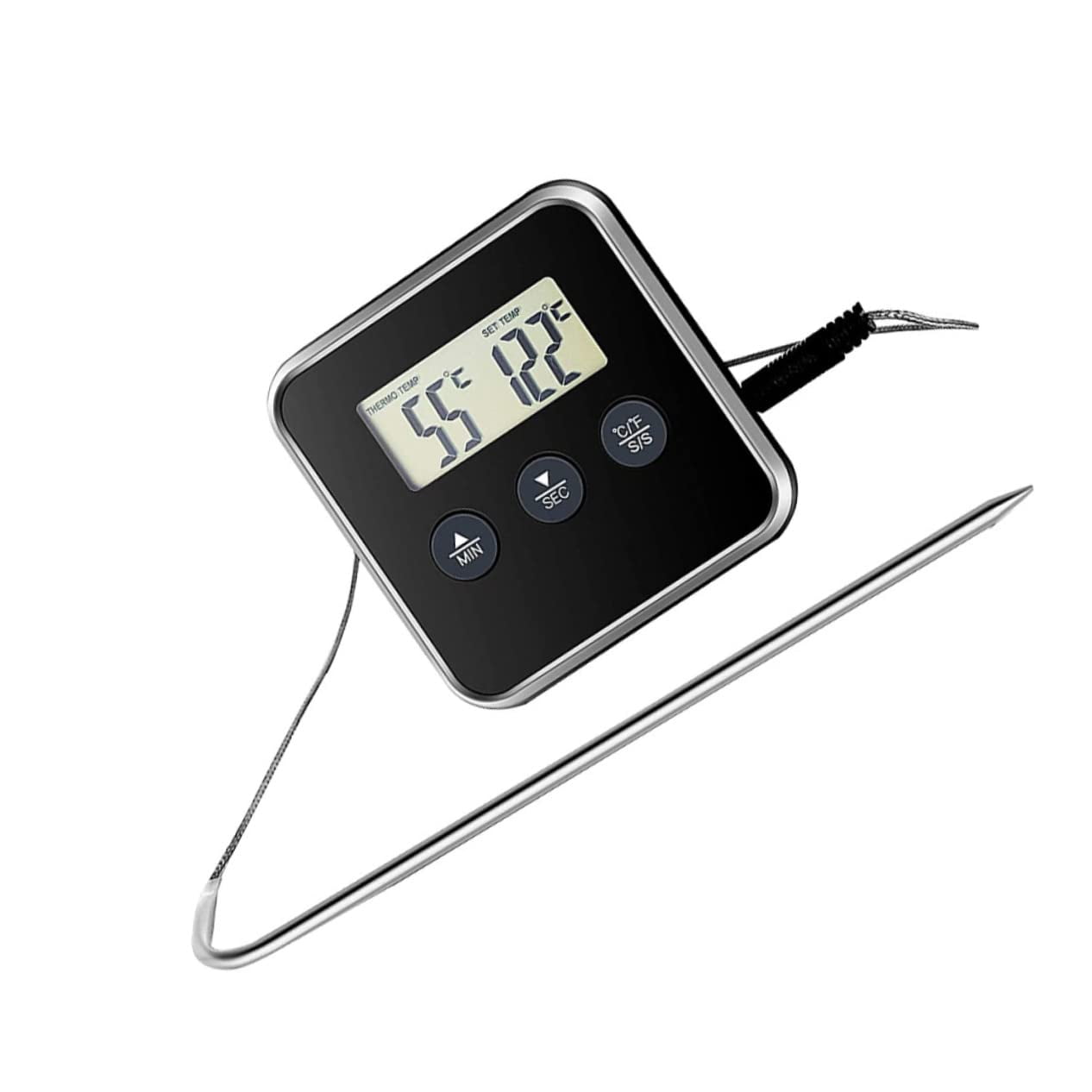 Kitchen Instant Read Meat Thermometer Digital Timer Accurate Food ...