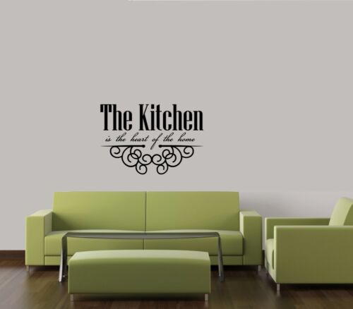Kitchen Is The Heart Of The Home Vinyl Wall Deca Words Lettering Decor ...