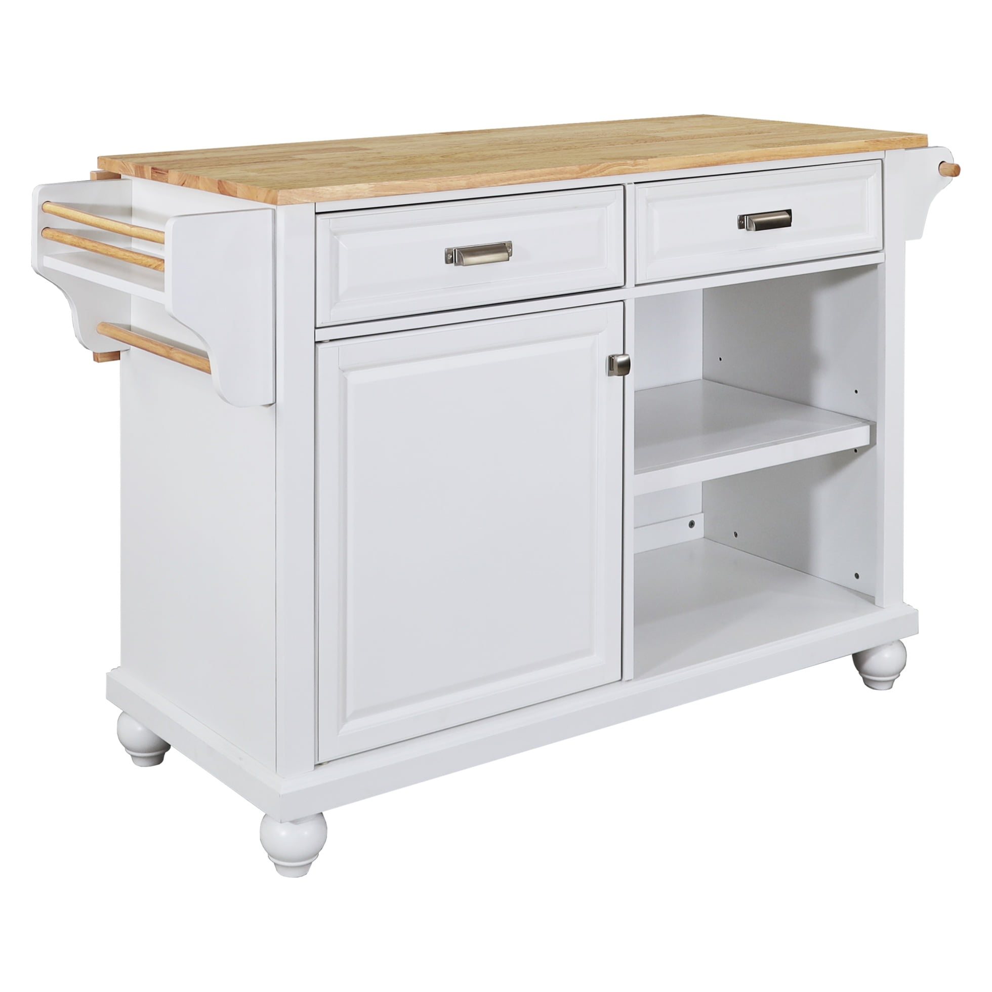 Kitchen Island Cart with Foldable Tabletop and Locking Wheels,Large ...