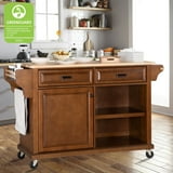 Stationary or Mobile Kitchen Island Cart with Large Storage, Dining ...