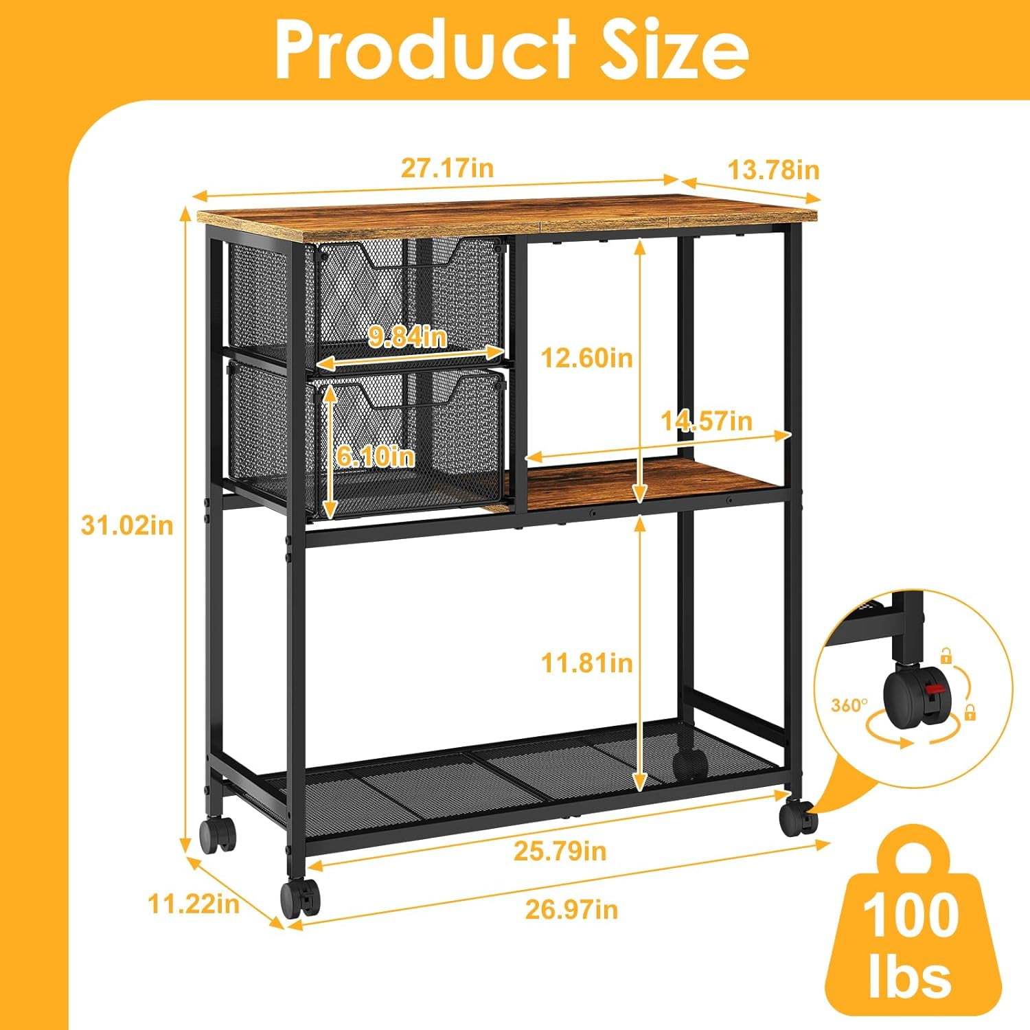 Kitchen Island Cart with Storage,Kitchen Table Cart with 2 Drawers for ...