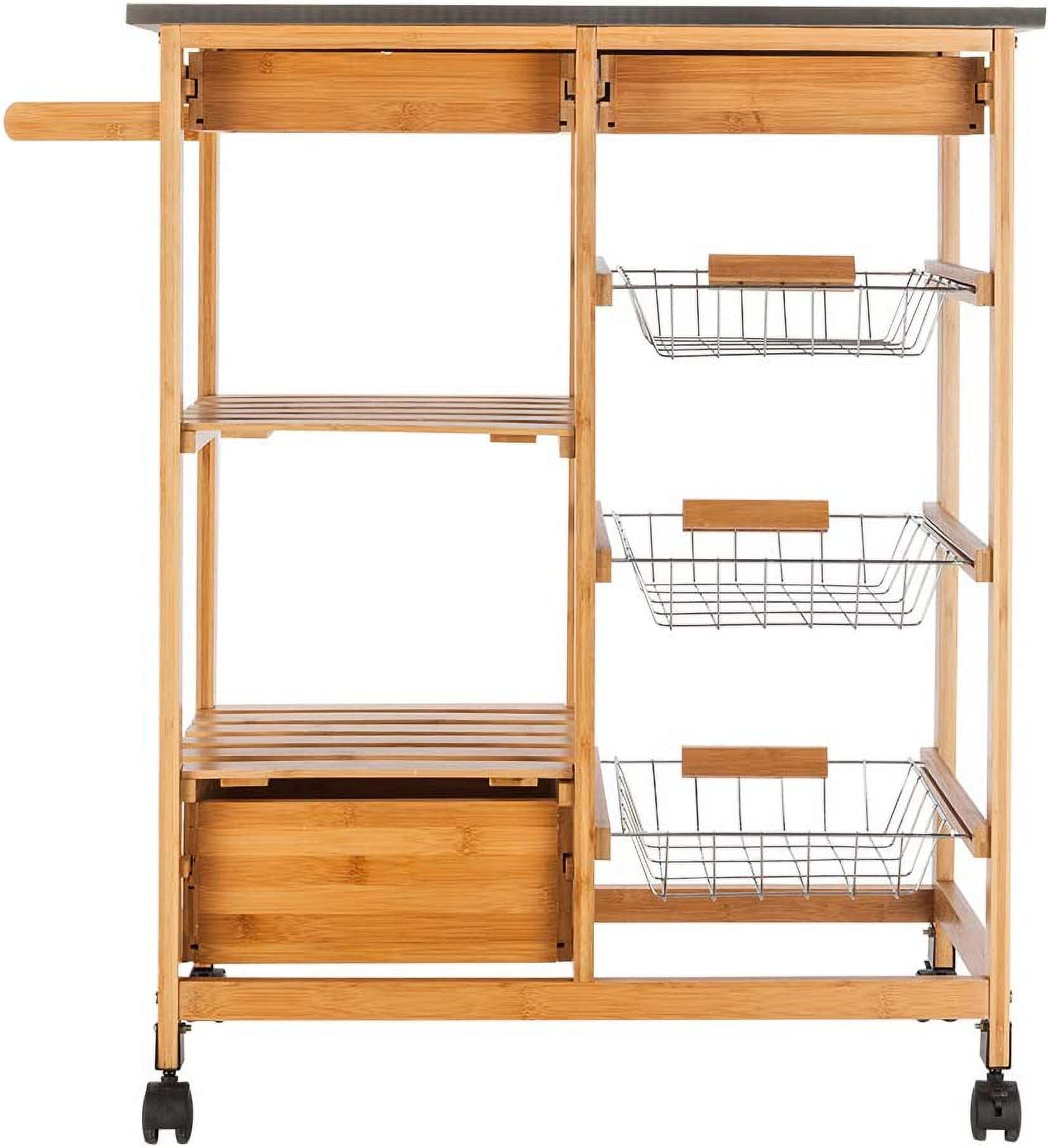 Kitchen Island Cart with Storage,Rolling Wood Kitchen Island Storage ...