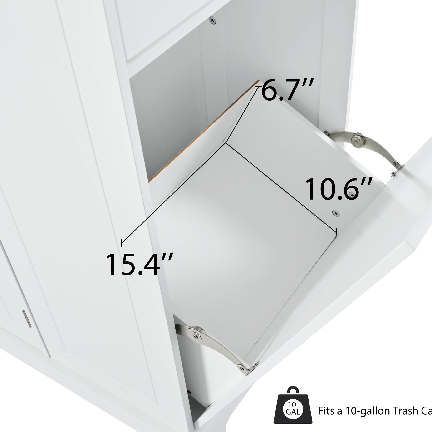 Kitchen Island Cart With Trash Can Storage Area, Power Outlet, 3 ...