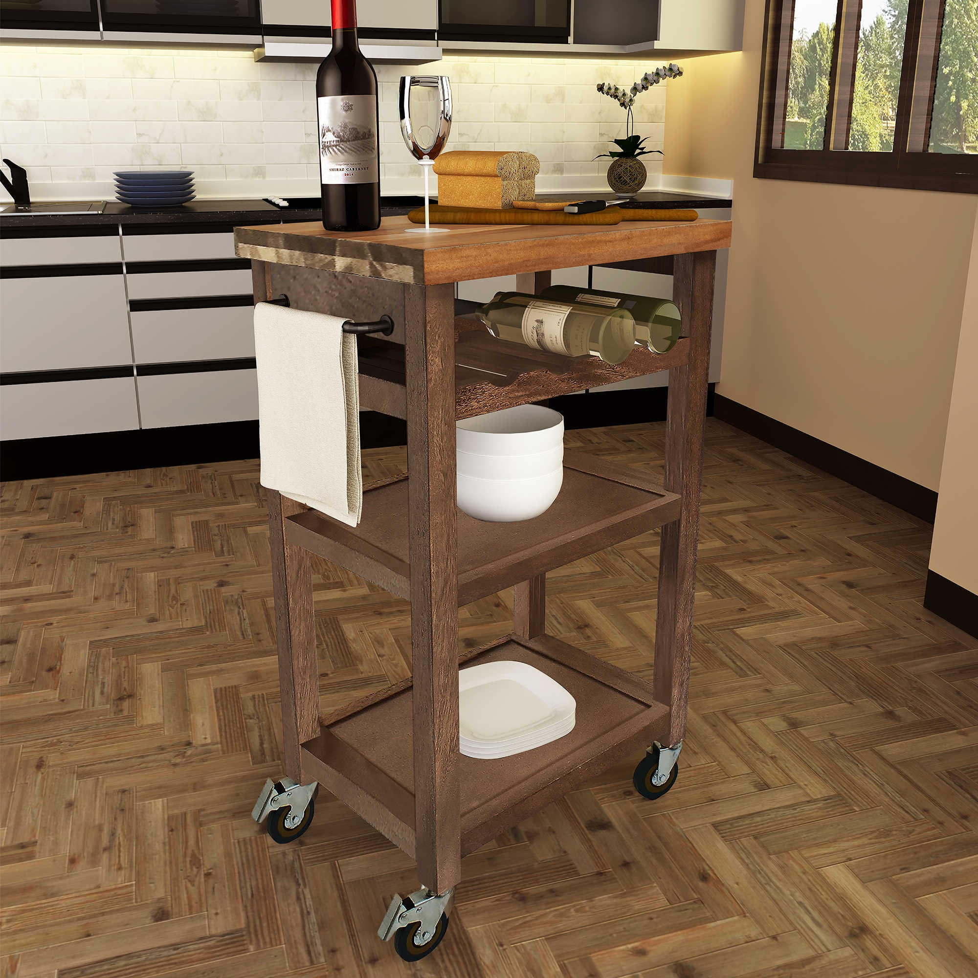 Kitchen Island Furniture, Belden - Kitchen Cart - Gray, Dining Kitchen ...