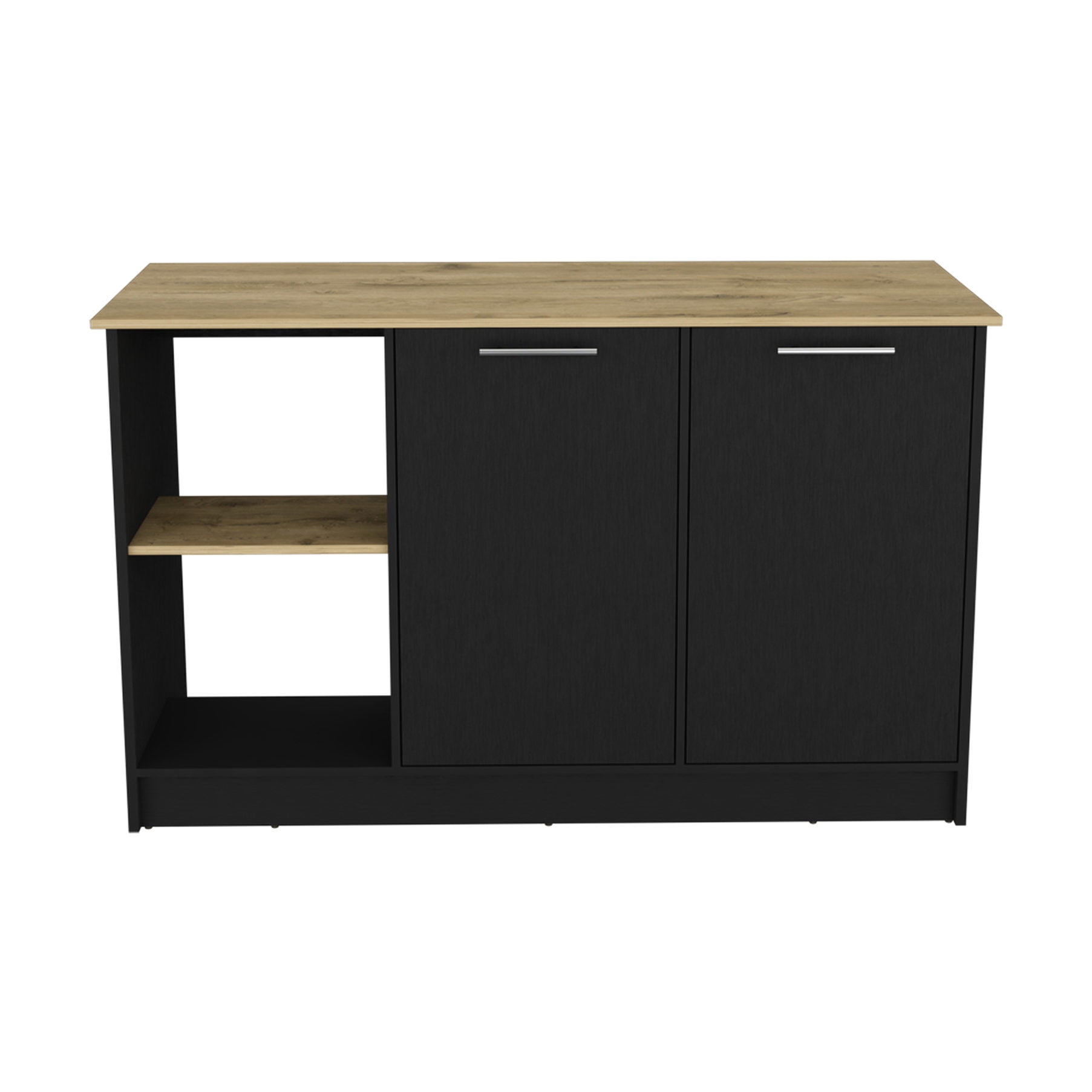 Kitchen Island Padua | 25.1" D Countertop Surface | Two Open Shelves ...