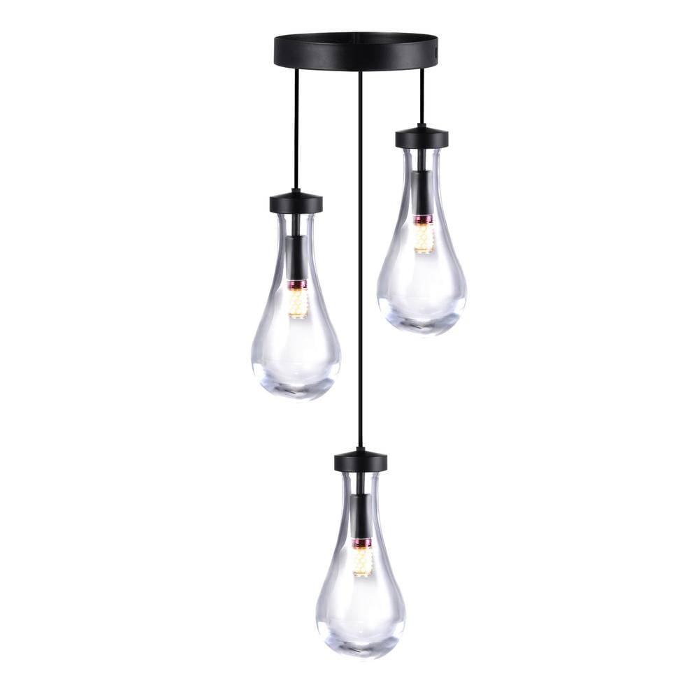 Kitchen Island Pendant Lights Set of 3 - Modern Teardrop Clear Glass ...