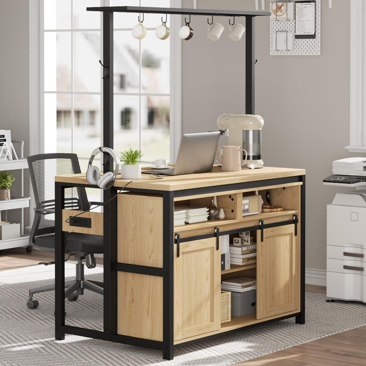 Kitchen Island with Power Outlet,Kitchen Island Table with Storage ...