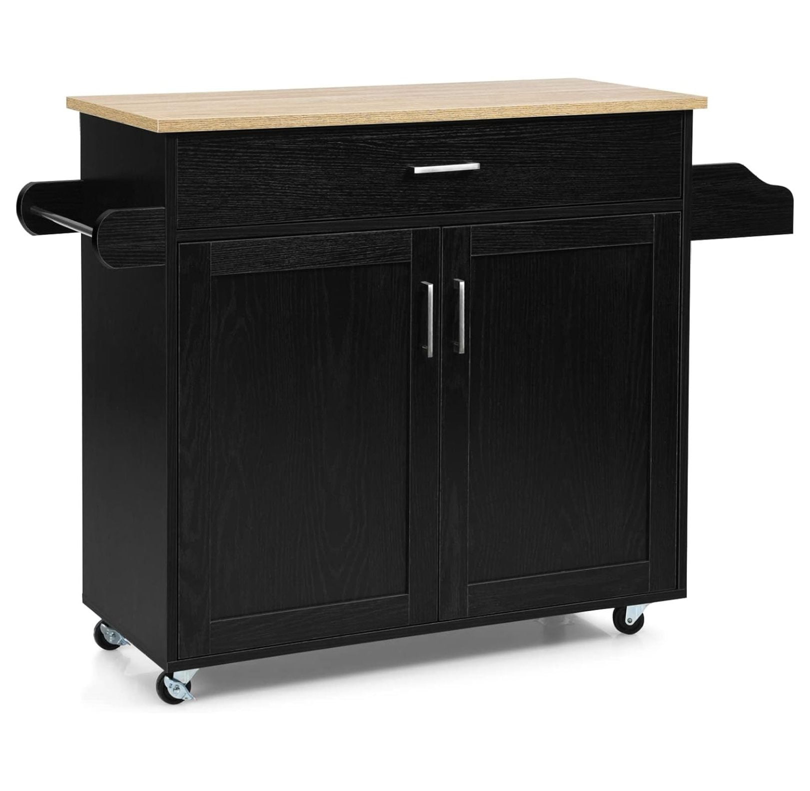 Kitchen Island, Rolling Storage Cart with Drawers, Large Cabinet, Spice ...