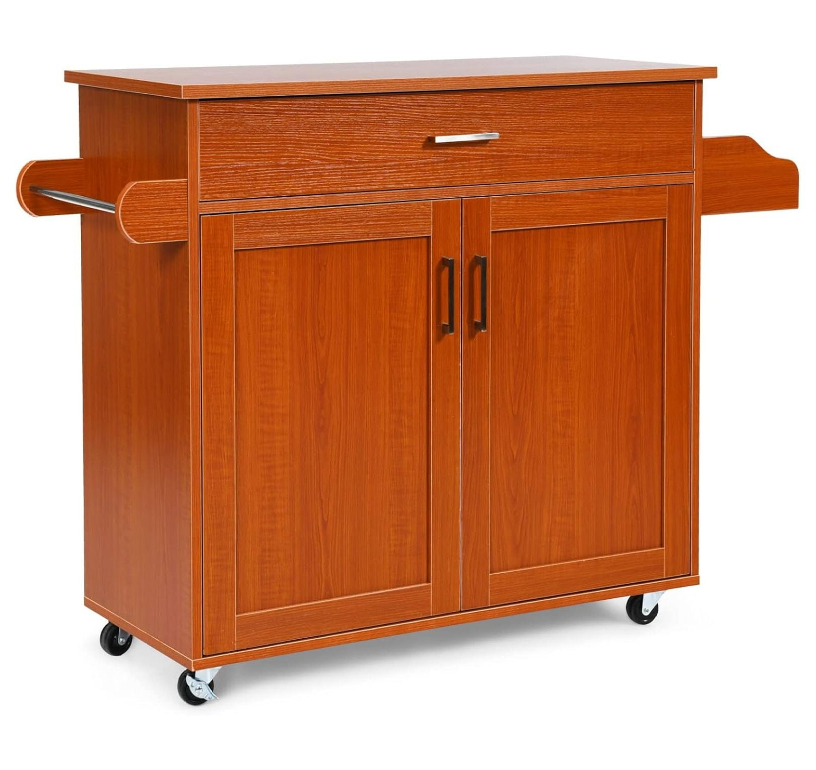 Kitchen Island, Rolling Storage Cart with Drawers, Large Cabinet, Spice ...