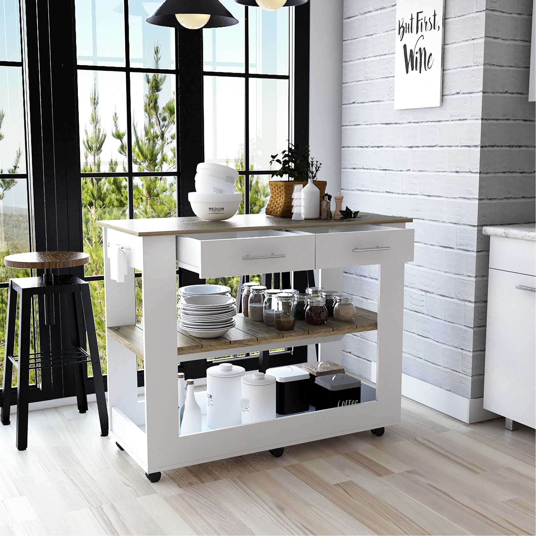 Kitchen Island | Side and Front Drawers for Easy Access | High ...