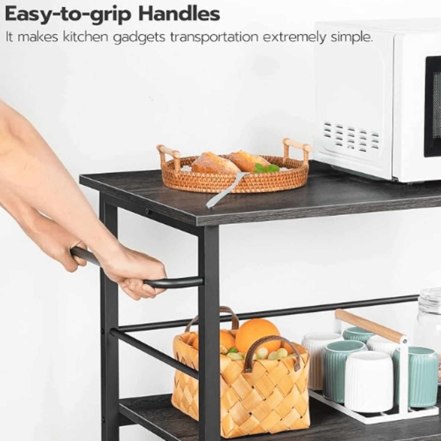 Kitchen Island with Storage,Industrial Kitchen Island on Wheels and ...