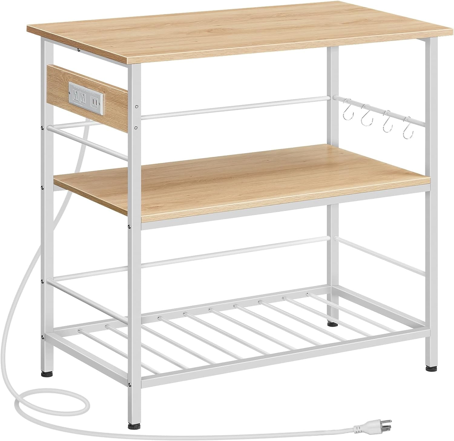 Kitchen Island with Storage, Kitchen Island Table with Power Outlet, 3 ...