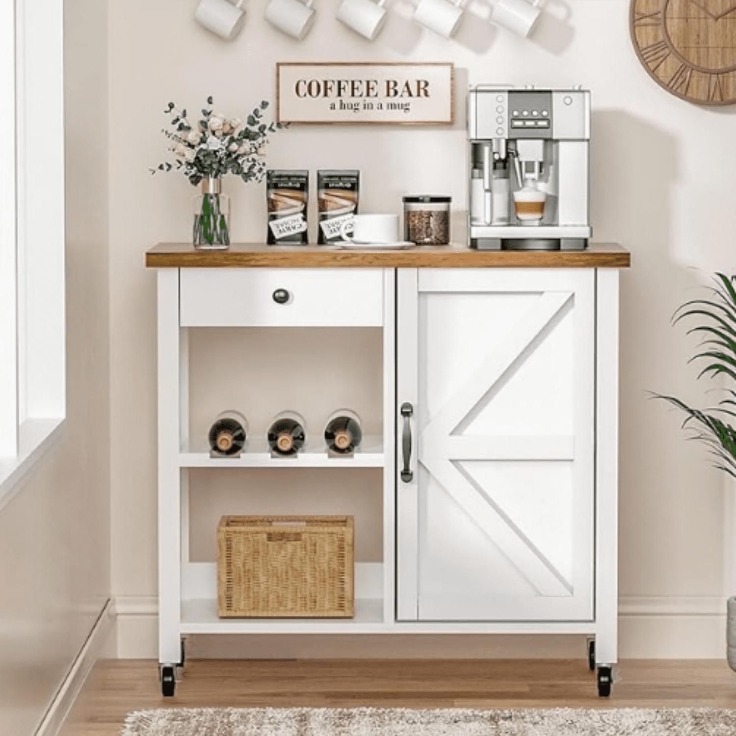 Kitchen Island with Storage, Rolling Kitchen Island Cart with Drawer ...