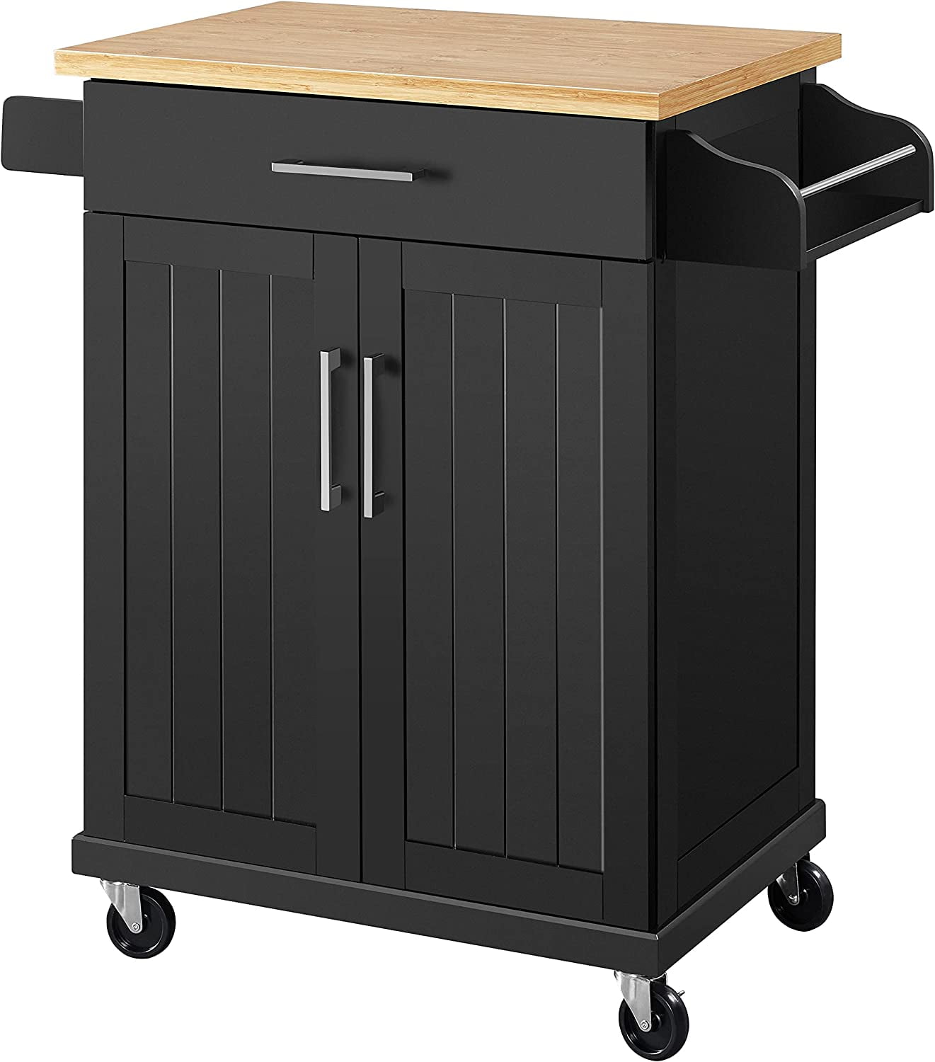 Kitchen Island on Wheels with Storage Cabinet, Rolling Kitchen Cart ...