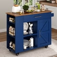 Kitchen Island on Wheels with Storage, Rolling Cart with Spice Rack ...