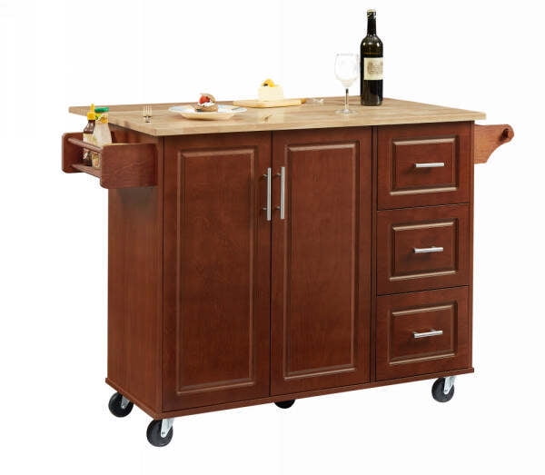 Kitchen Islands Kitchen Island with Drop Leaf Countertop, Rolling ...