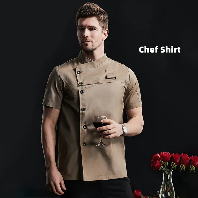 Kitchen Jacket Catering Uniform Short Sleeve Chef Clothes Hotel ...