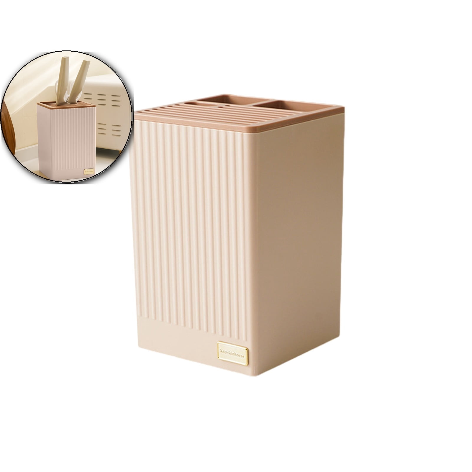 Kitchen Knife Block with Drain Tray – Countertop Knife Holder for ...