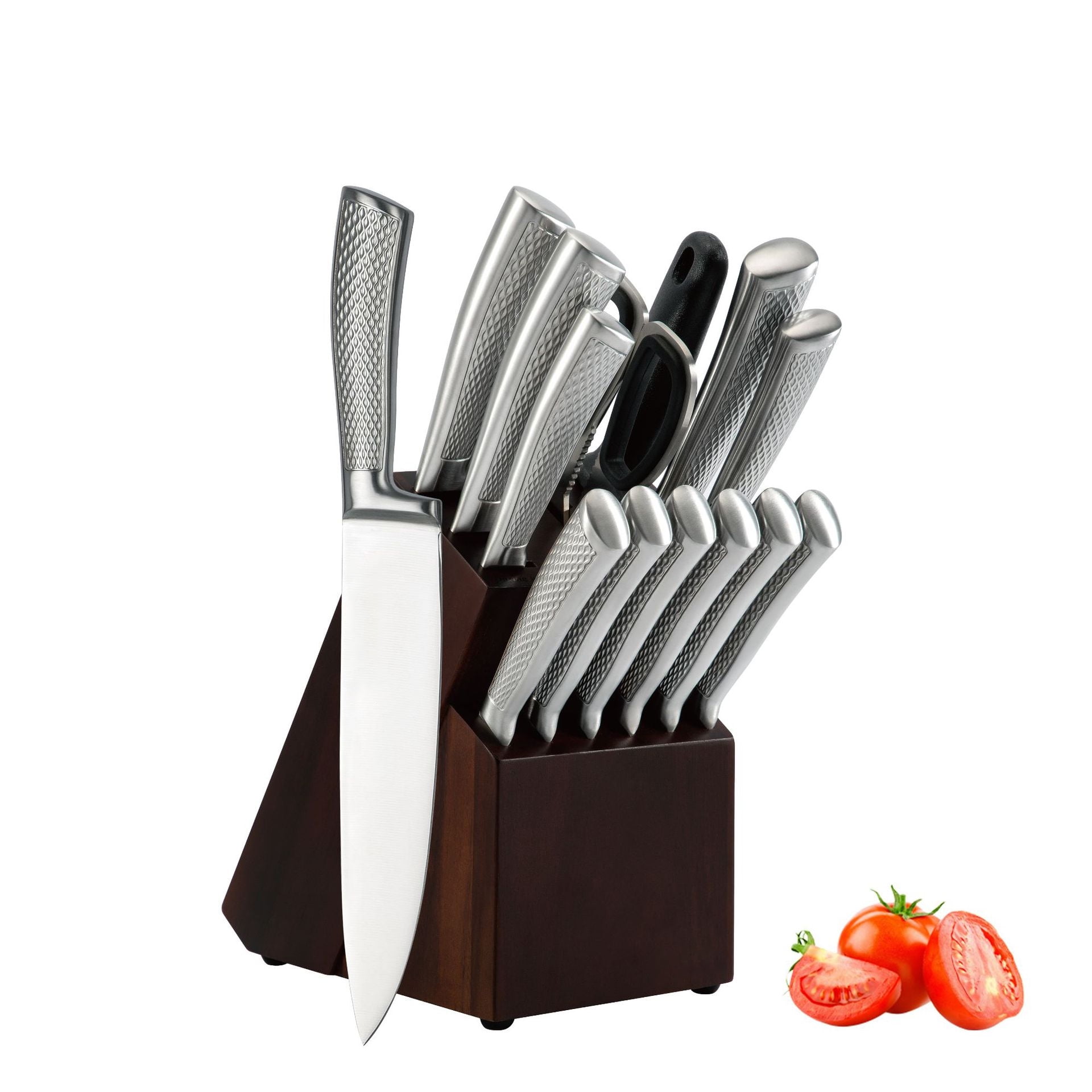 Kitchen Knife Set, 14 Pcs Knives Block Set, Stainless Steel Knife Set ...
