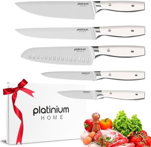 Kitchen Knife Set of 5,Professional Chef knife High Carbon Stainless ...
