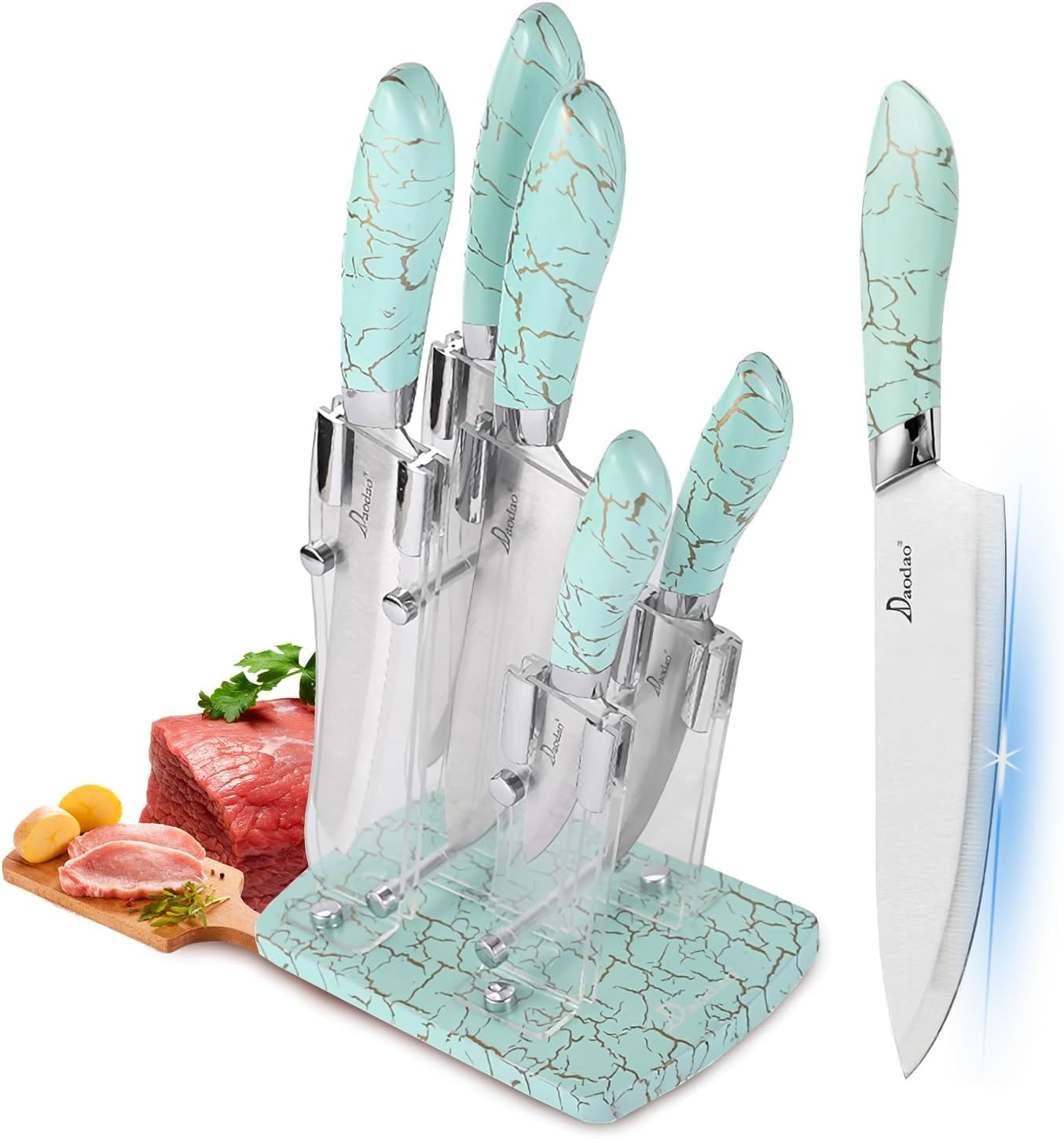 Kitchen Knife Set, 6-Pieces Stainless Steel Cooking Knife Set with ...