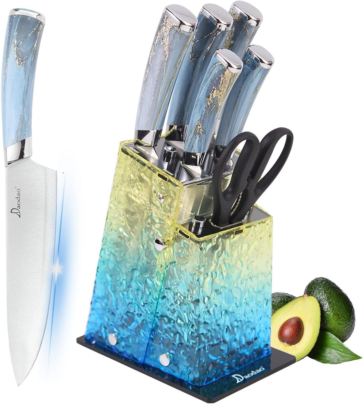 Kitchen Knife Set, 7-Pieces Sharp Stainless Steel Chef Knife Set with ...