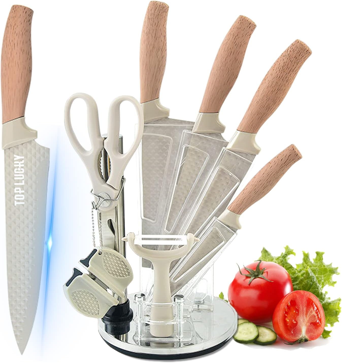 Walmart 8-Piece Kitchen Knife Set, Stainless Steel, Non-stick Diamond ...