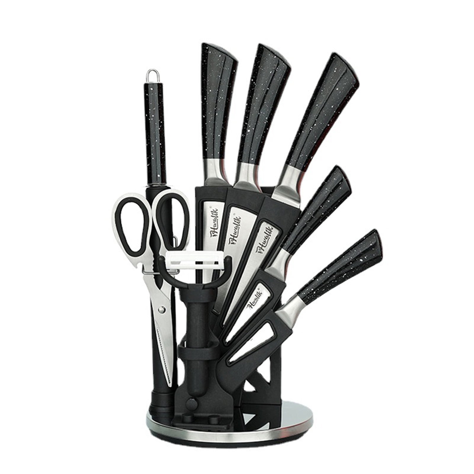 Walmart 9PC Pink Wheat Straw Knife Set with Stand, Stainless Steel Non ...