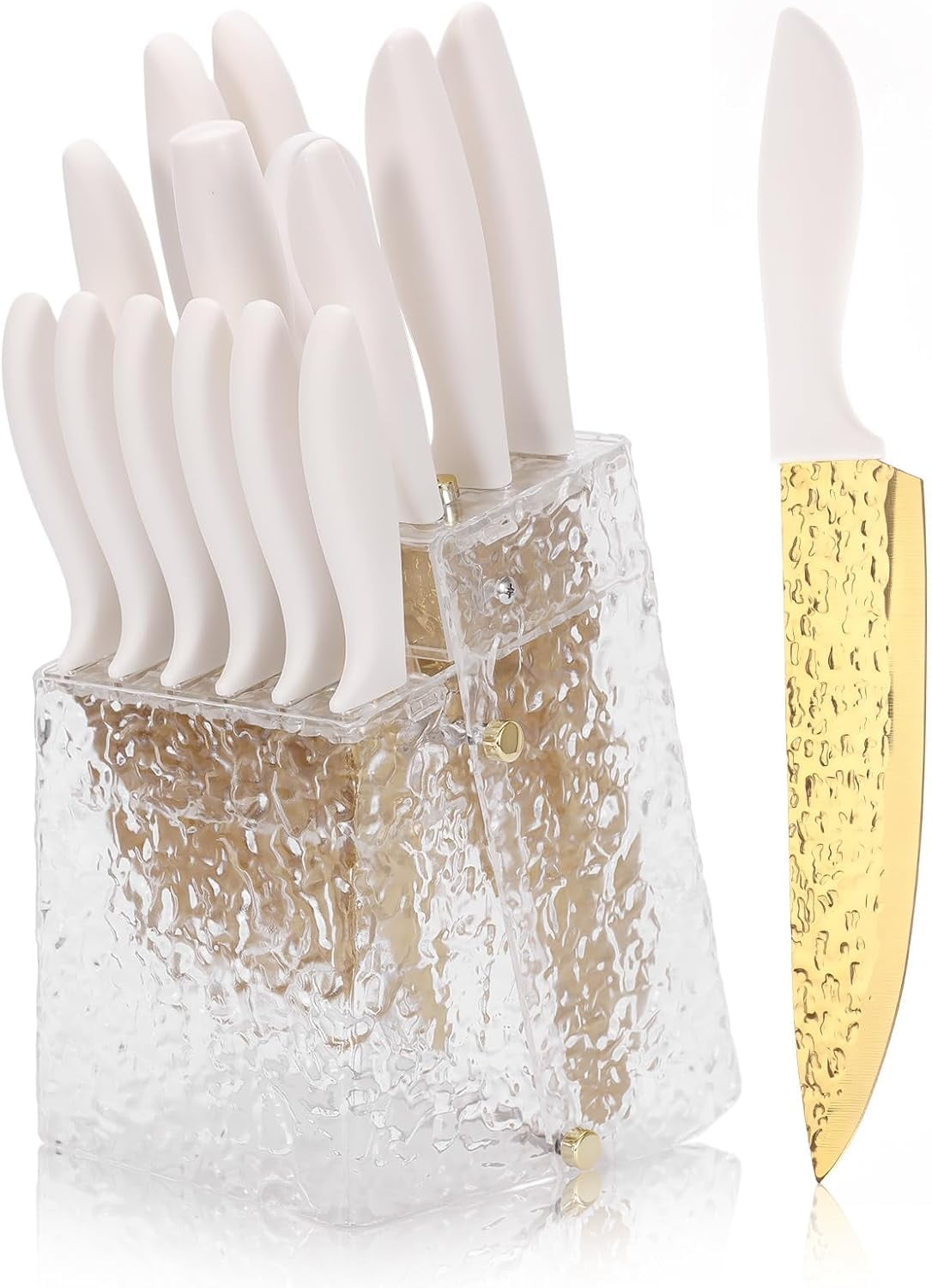 Kitchen Knife Set Non Stick Knives Set with Block Cutlery Knife Block ...