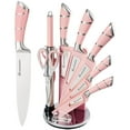 Kitchen Knife Set, Retrosohoo 9-Pieces Pink Sharp Non-Stick Coated Chef ...