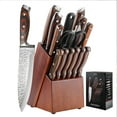Kitchen Knife Set with Block Block Set,14Pcs High Carbon Stainless ...