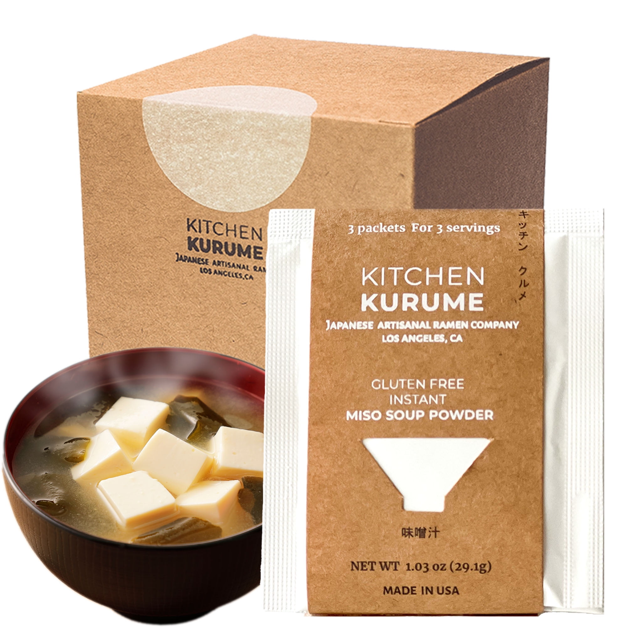 Kitchen Kurume® Gluten Free White Miso Soup Powder (Pack of 15), Made ...