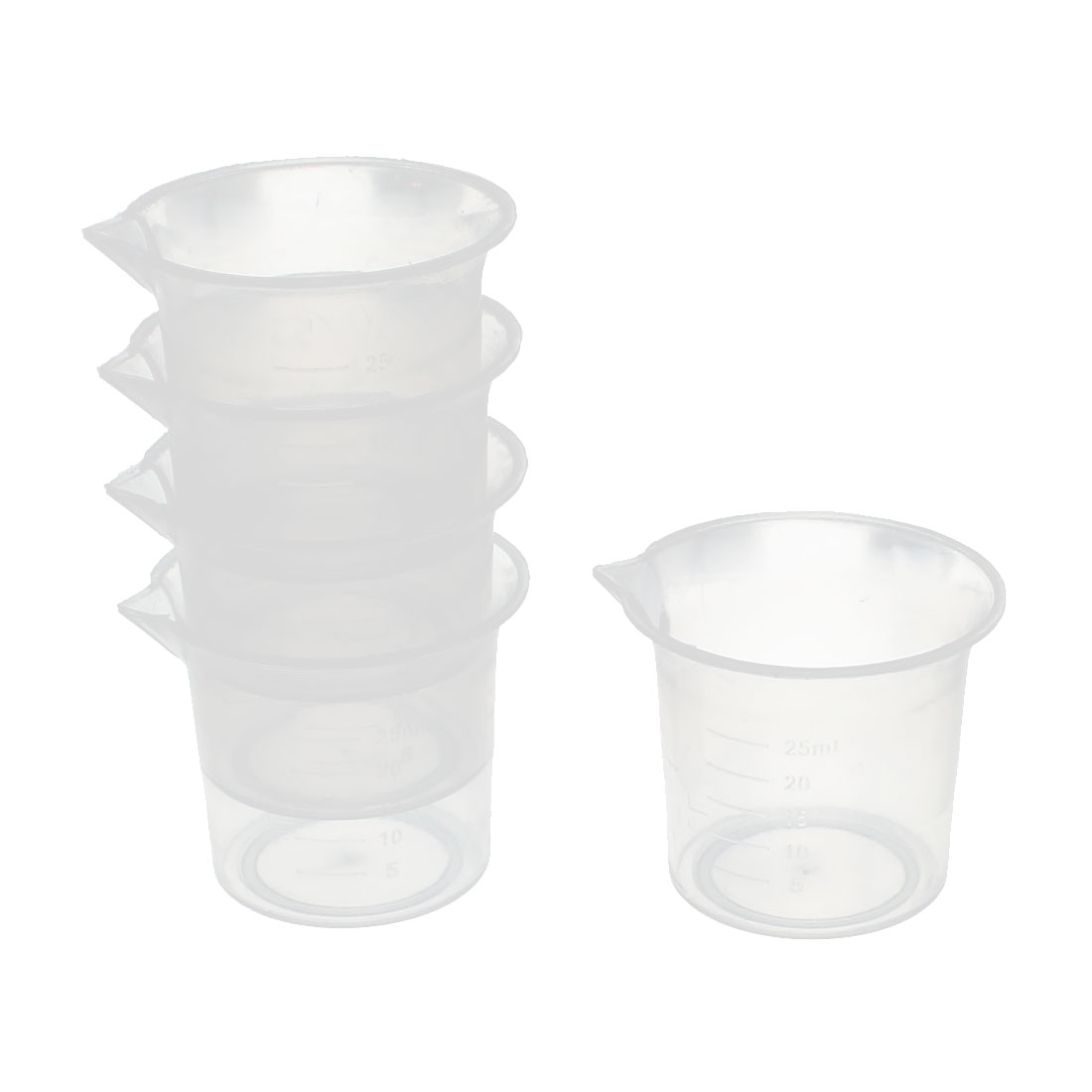 Kitchen Lab 25mL Plastic Measuring Cup Jug Pour Spout Container 5Pcs ...