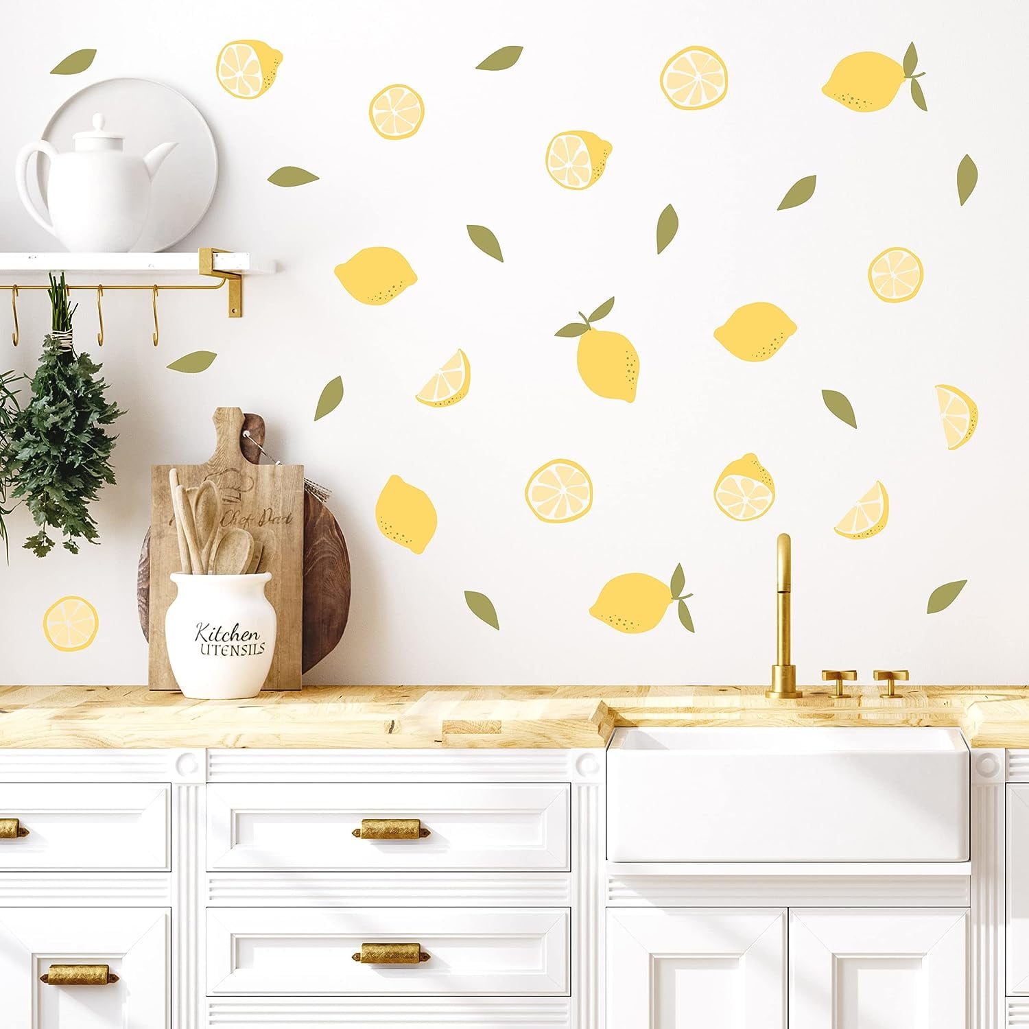 Kitchen Lemons Decals - Set of 30 Yellow Lemon Fruit Stickers for ...