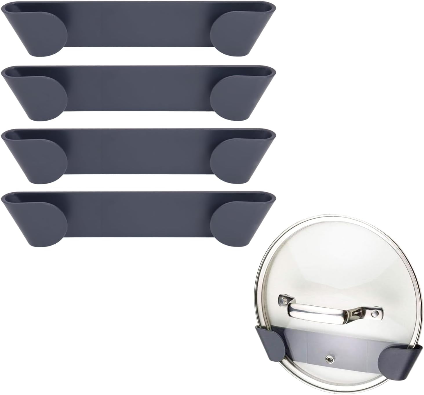 Kitchen Lid Organization Set of 4 Adjustable Pot and Pan Lid Holders ...
