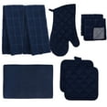 Walmart 8-Piece Kitchen Linen Set: Navy Blue Towels, Quilted Pot ...