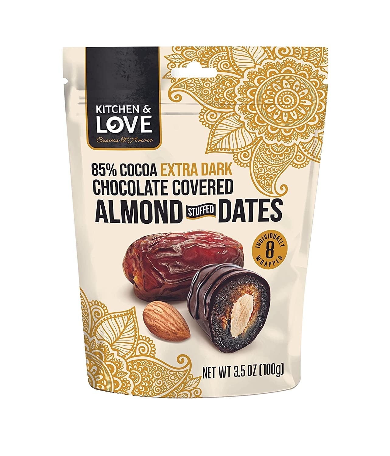 Kitchen & Love Chocolate Covered Almond Stuffed Dates in a Convenient ...