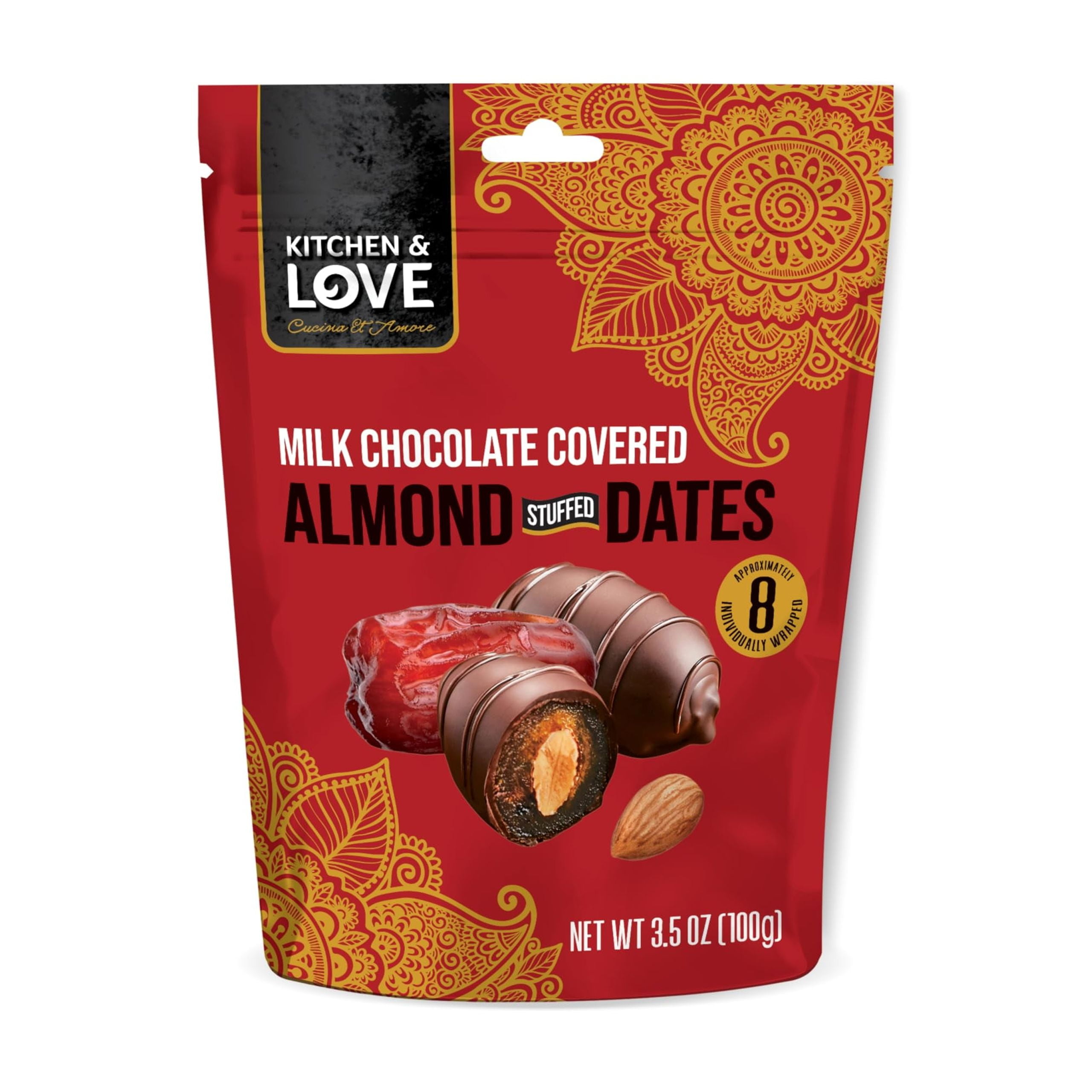 Kitchen & Love Milk Chocolate Covered BSL1 Almond Stuffed Dates in a ...