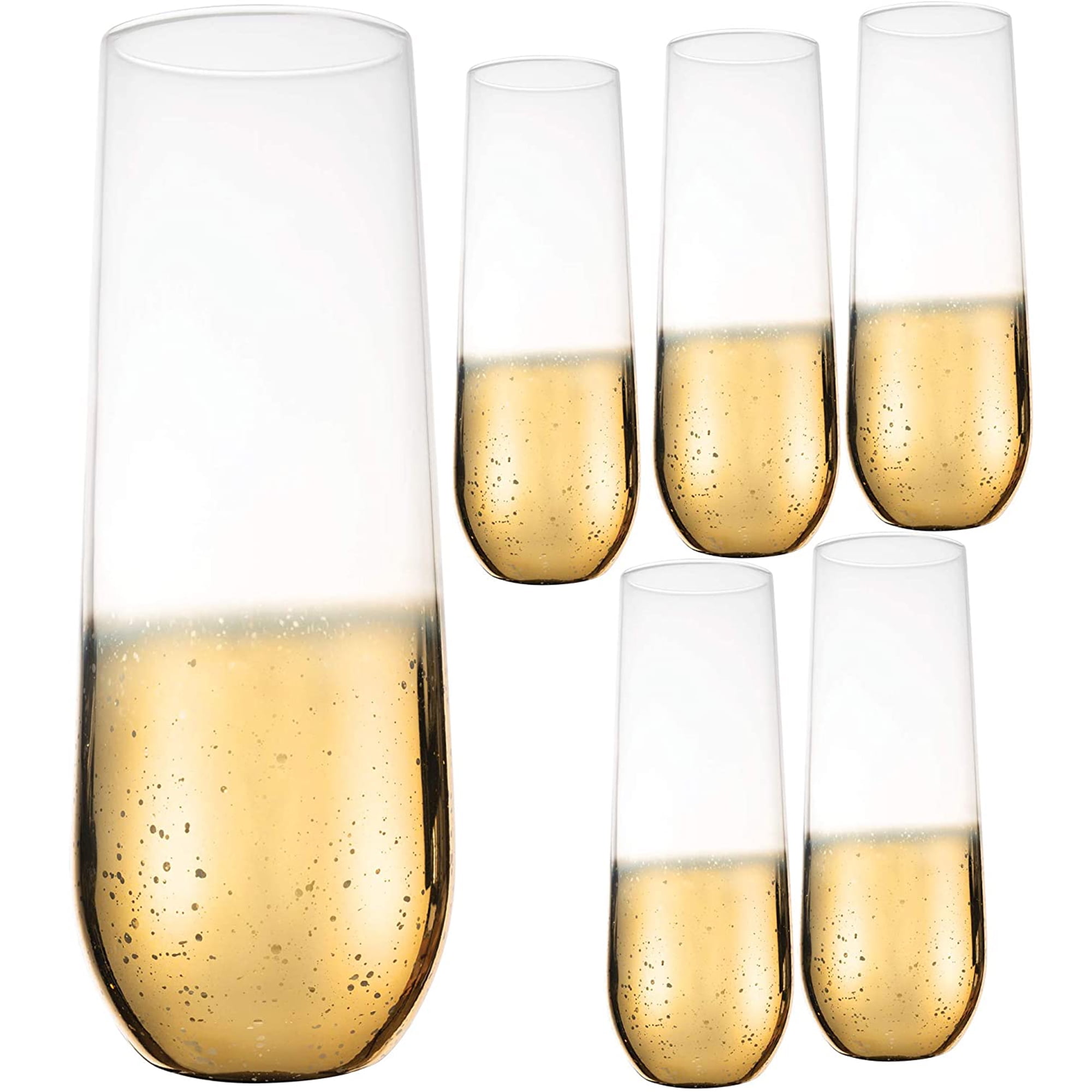 Kitchen Lux 10oz Highball Tumblers - Set of 6 Drinking Glasses - Clear ...