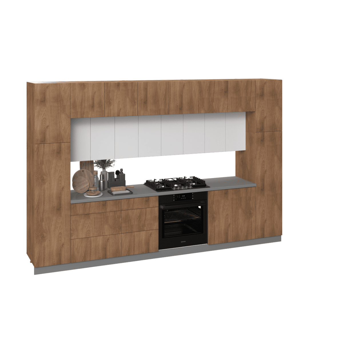 Kitchen Luxe Collection Natural Teak & White Color Base Size 12Ft Wide ...