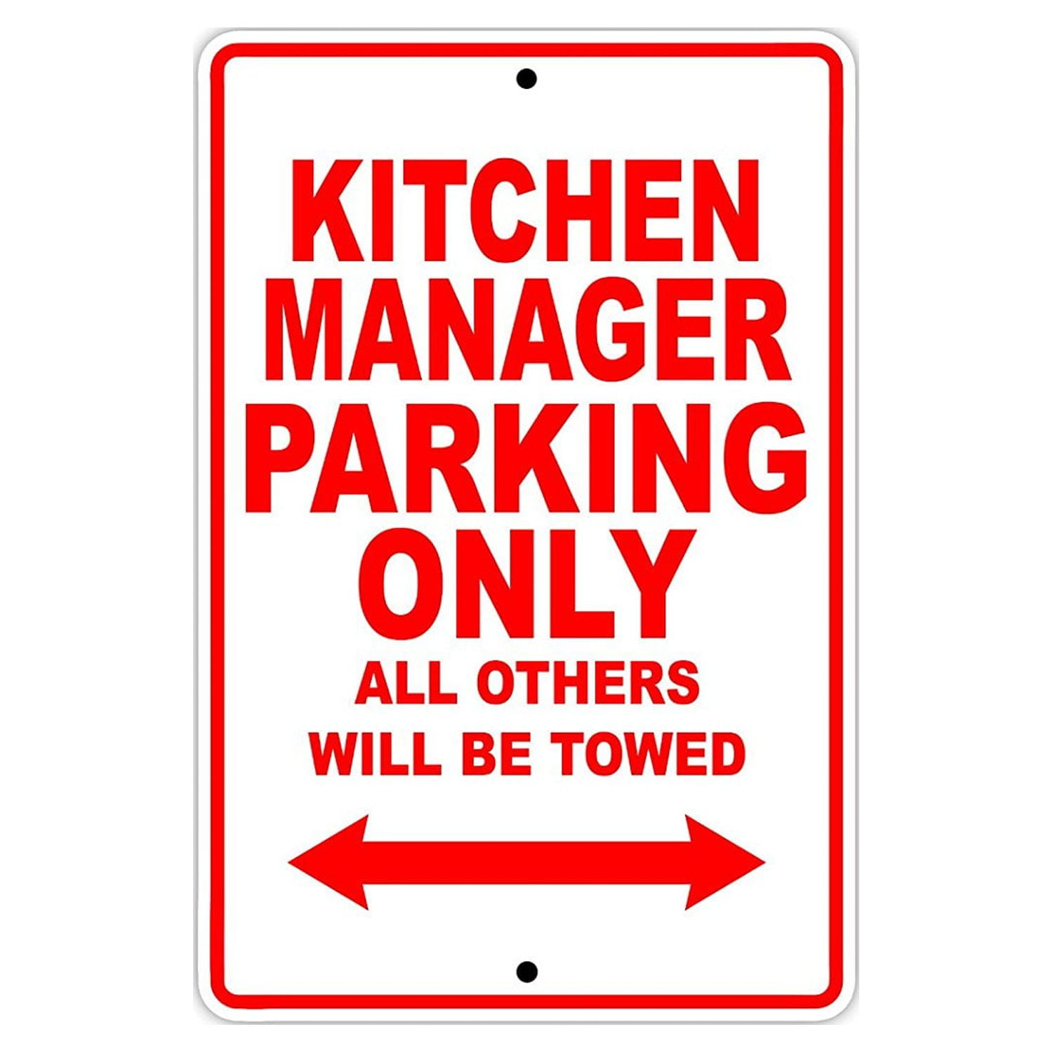 Kitchen Manager Parking Only Gift Decor Novelty Garage Metal Aluminum 8 ...