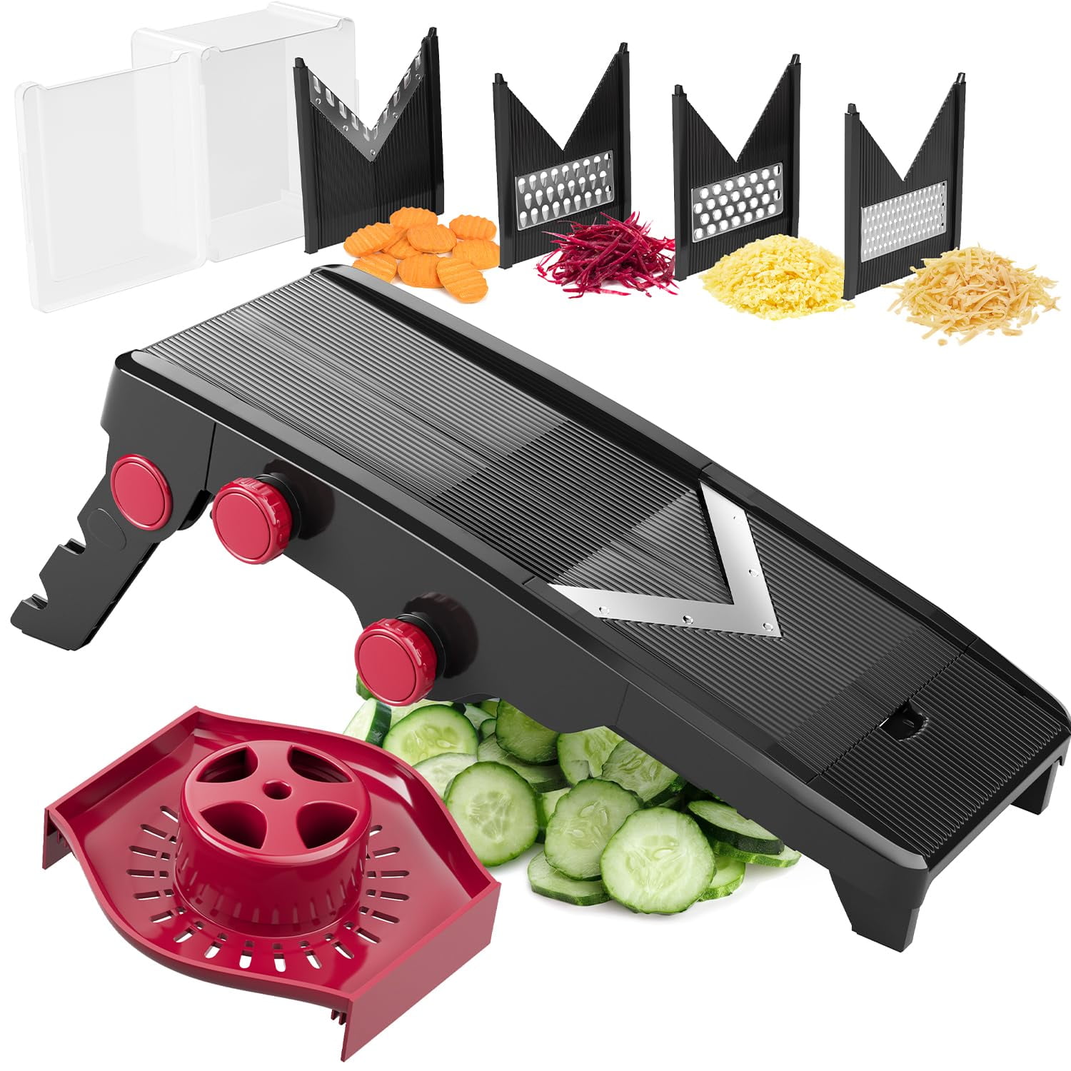 Kitchen Mandoline Slicer by MuellerLiving, Adjustable Vegetable Fruit ...